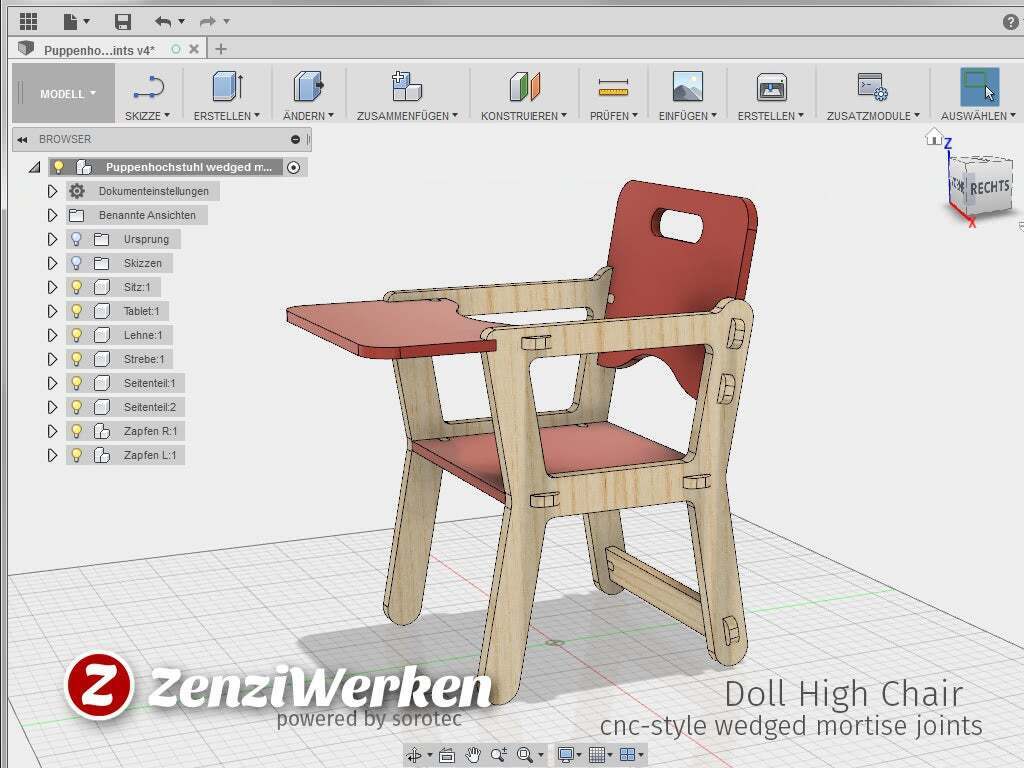 Free STL file Doll High Chair [cnc-style wedged mortise joints] 🪑 ・3D ...
