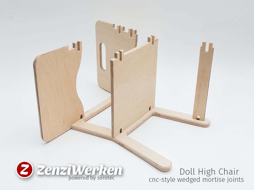 Free STL file Doll High Chair [cnc-style wedged mortise joints] 🪑 ・3D ...