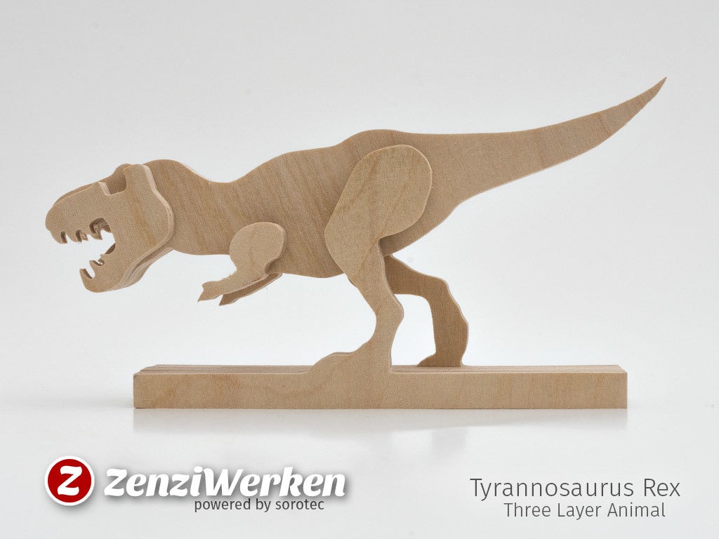 🦖 Tyrannosaurus-Rex 3-layered-animal cnc/laser・Free STL File for 3D ...
