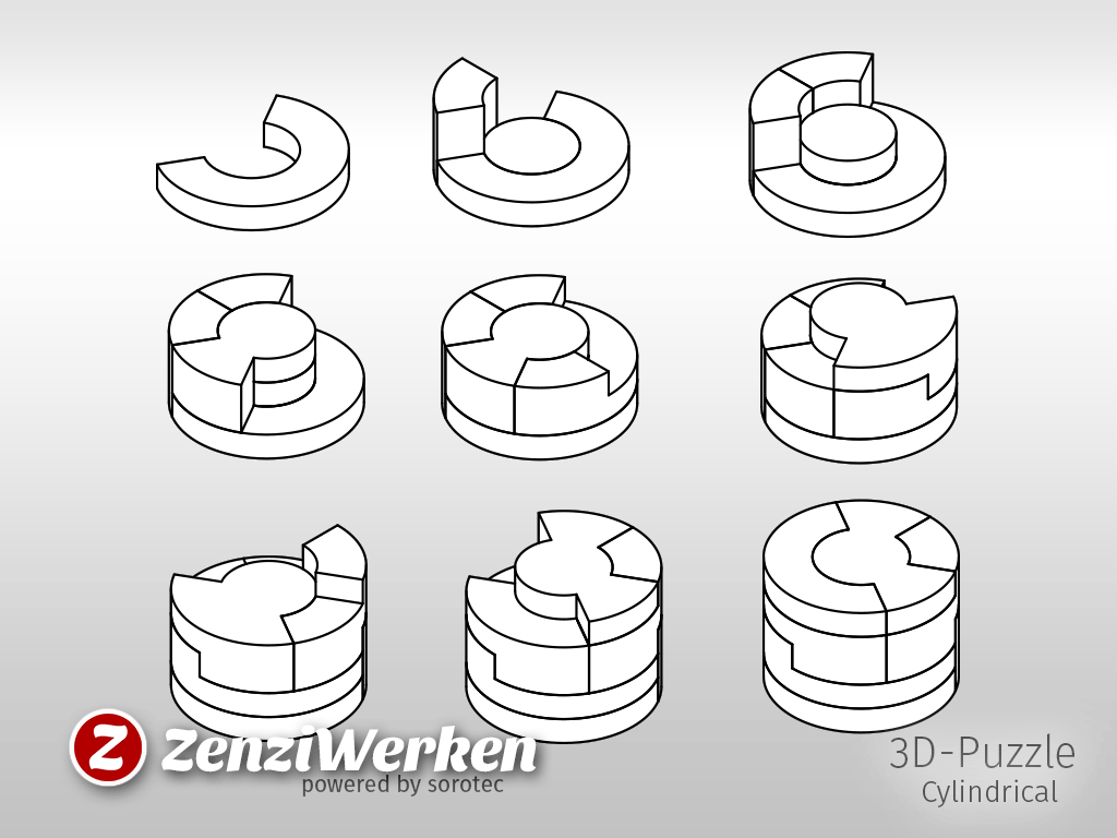 Free 3D file 3D-Puzzle "cylindrical" 🧩 ・3D print model to download・Cults