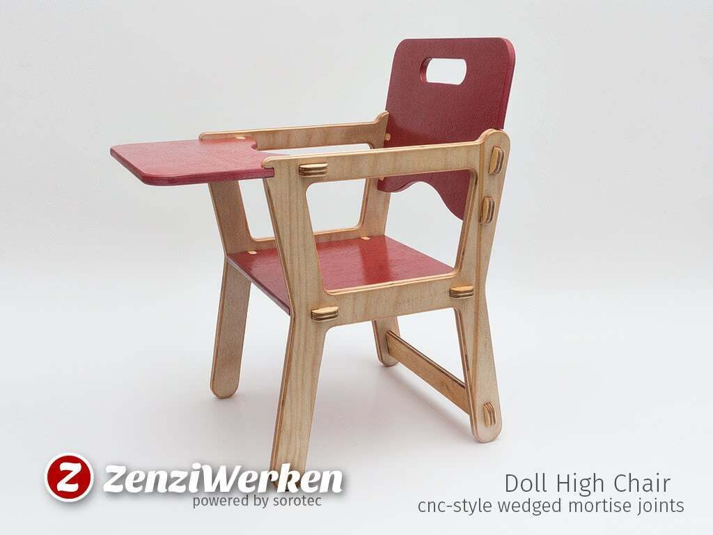 Free STL file Doll High Chair [cnc-style wedged mortise joints] 🪑 ・3D ...