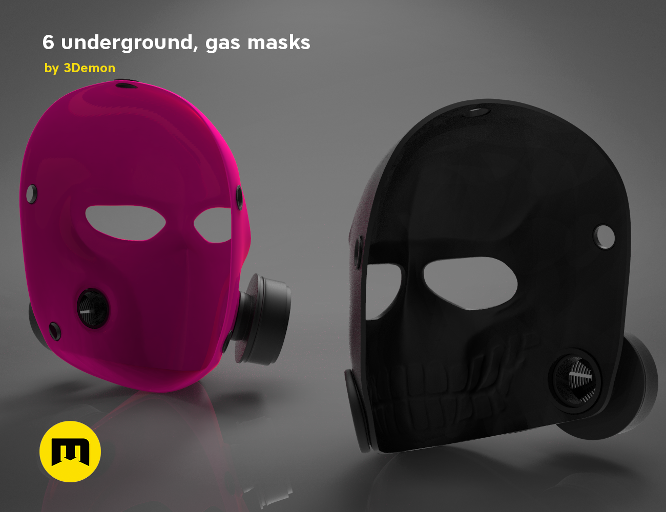 ♀️ Pink Gas Mask - 6 underground・ 3D File for 3D printing・Cults