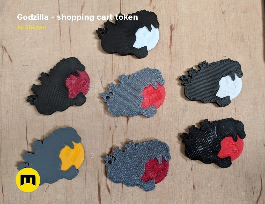Free STL file Godzilla – shopping cart token 🛒 ・3D printable model to ...