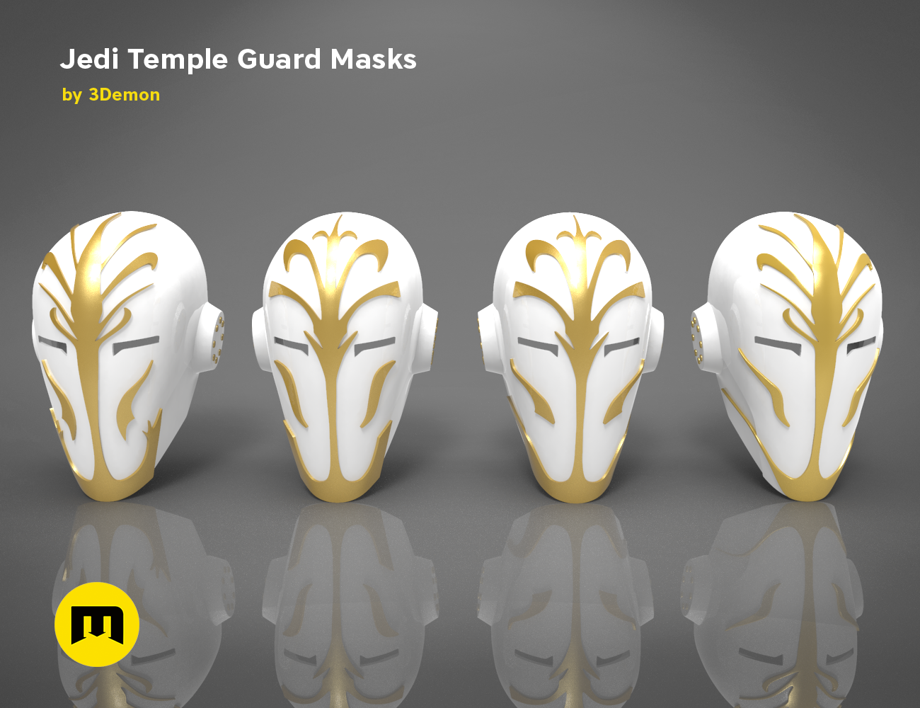 🕍 4 Jedi Temple Guard Masks・ OBJ File for ・Cults