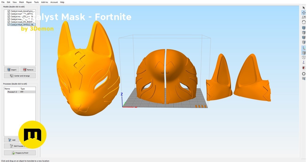 3D file Fortnite Catalyst Mask 🐱 ・3D print model to download・Cults