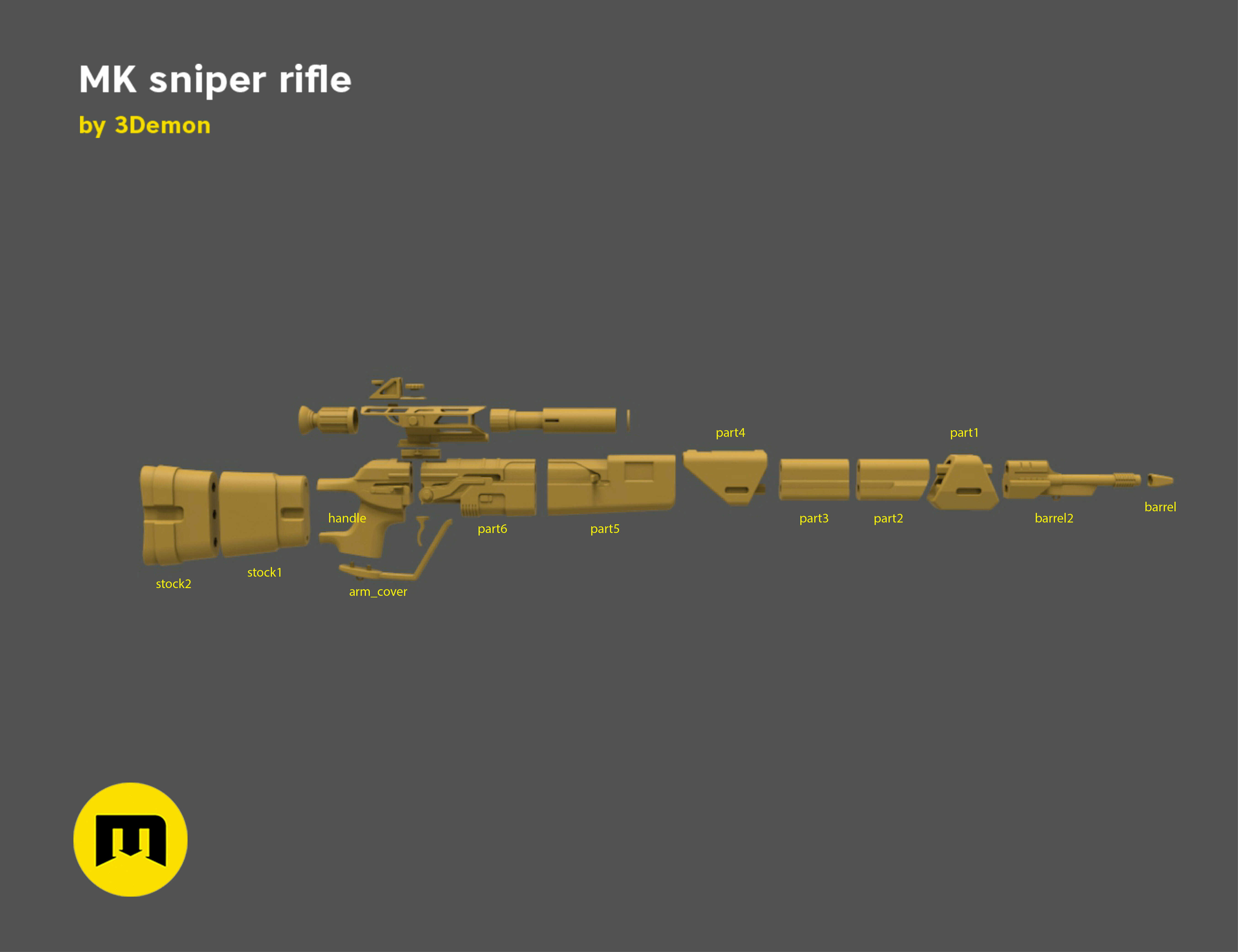 🔫 MK sniper rifle・ 3D File for ・Cults