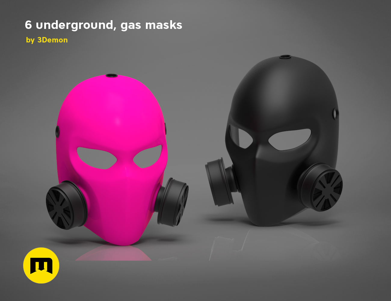 ♀️ Pink Gas Mask - 6 underground・ 3D File for 3D printing・Cults