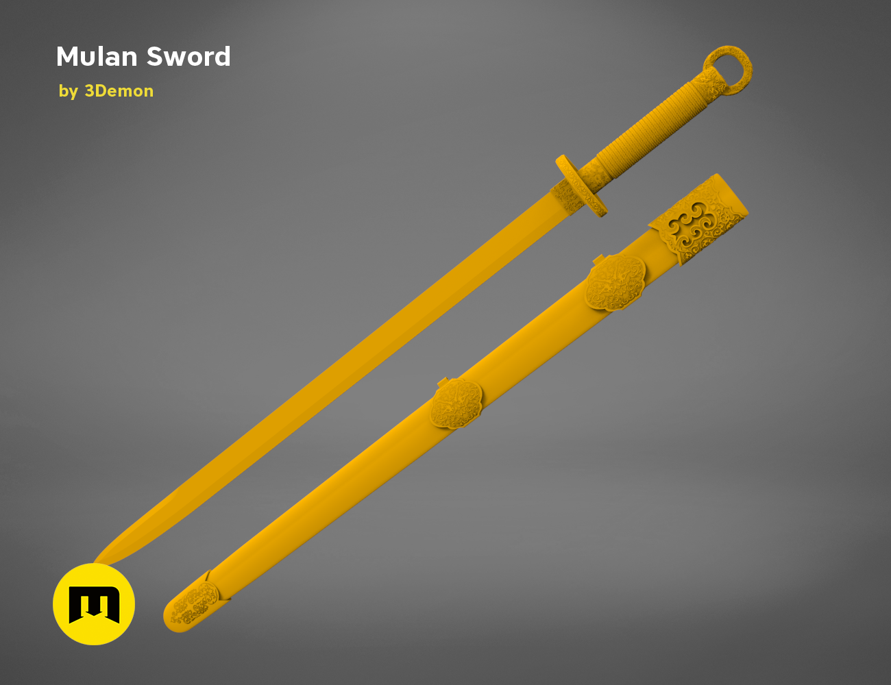 🗡️ Mulan Sword and Sheath・ 3D File for ・Cults
