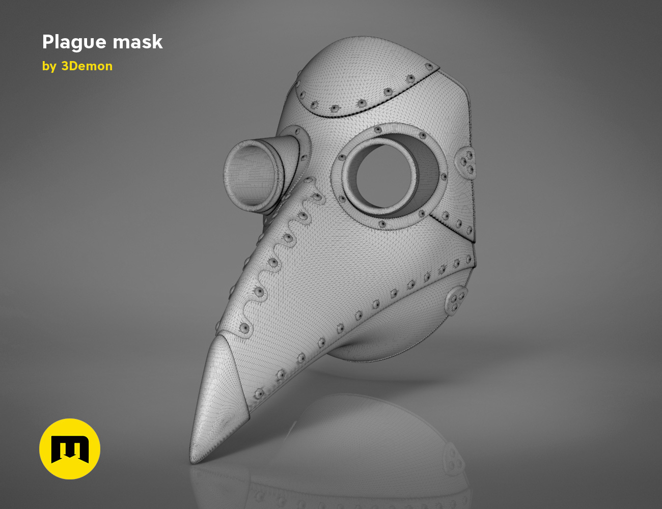 3D file Plague mask 🪖 ・Template to download and 3D print・Cults