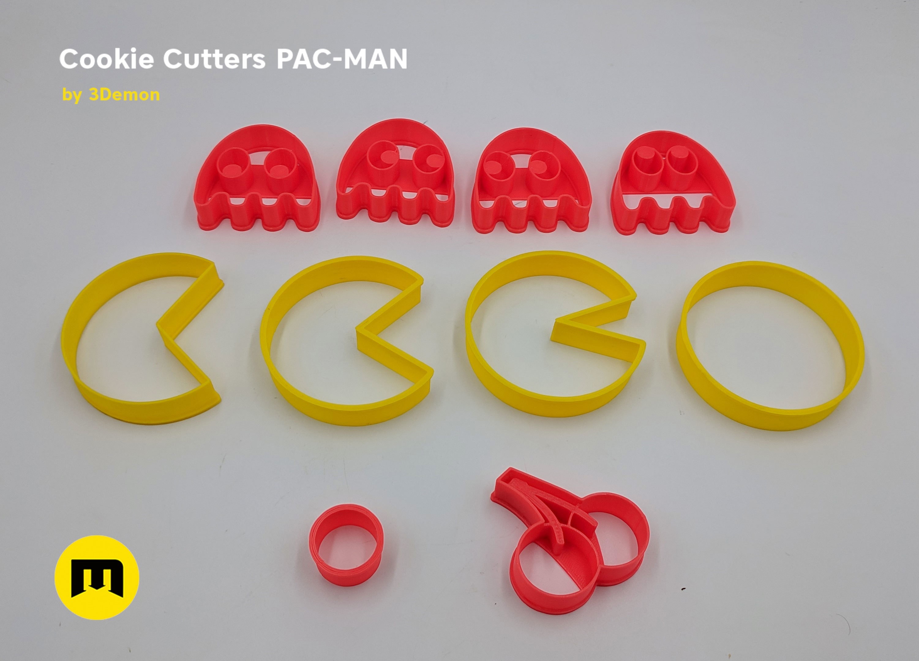 🍪 PAC-MAN cookie cutters set・ 3D File for ・Cults
