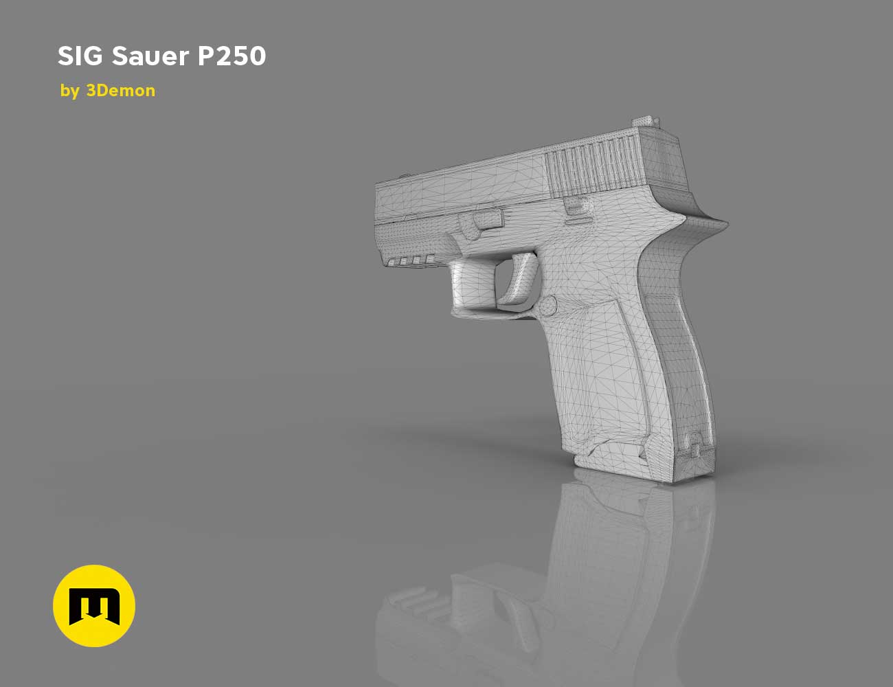 🔫 SIG Sauer P250 pistol Low-poly・ STL File for ・Cults