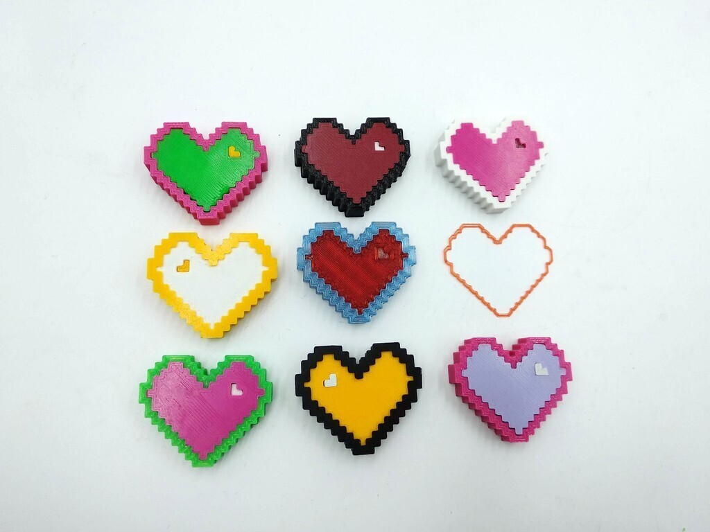 ️‍🔥 Minecraft heart_Low poly Valentine model・Free STL File for ・Cults