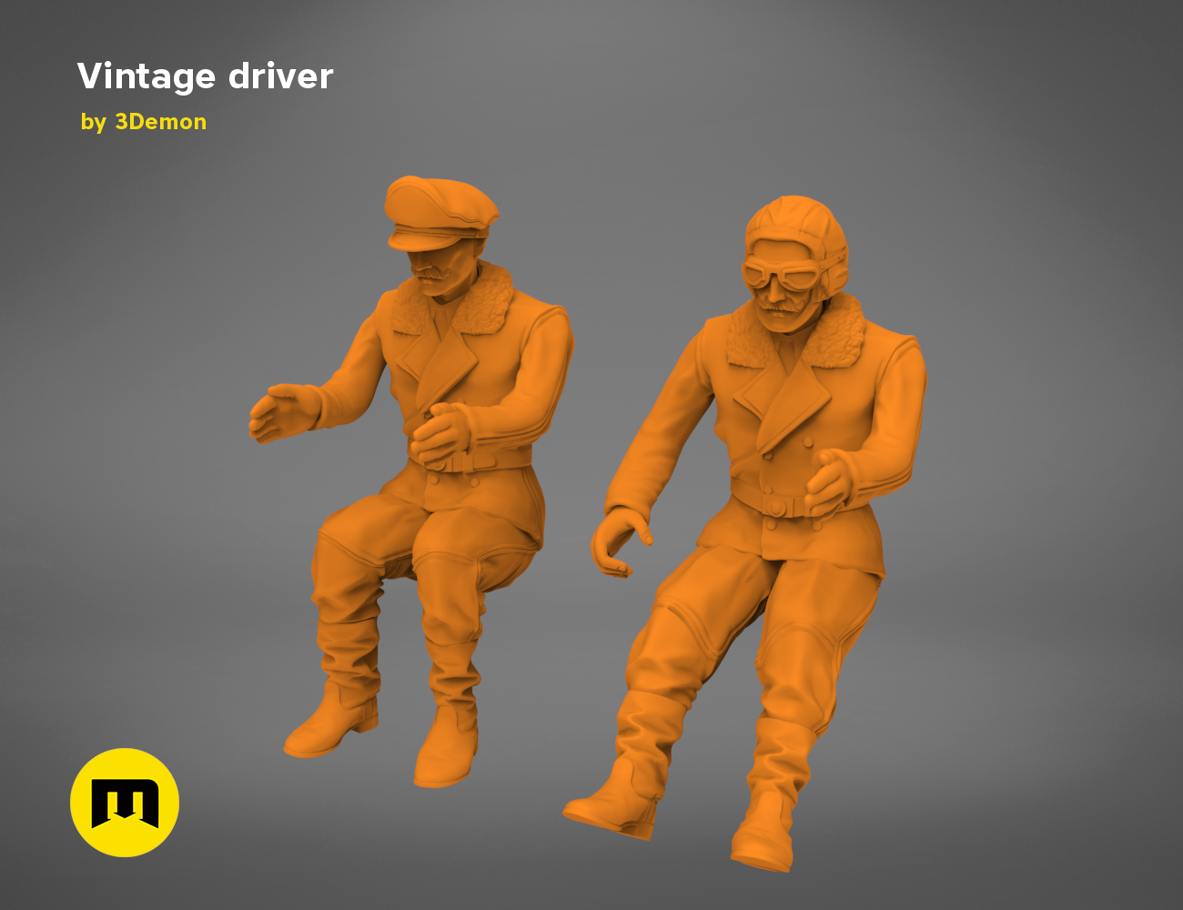 🚗 Vintage driver・ STL File for 3D printing・Cults