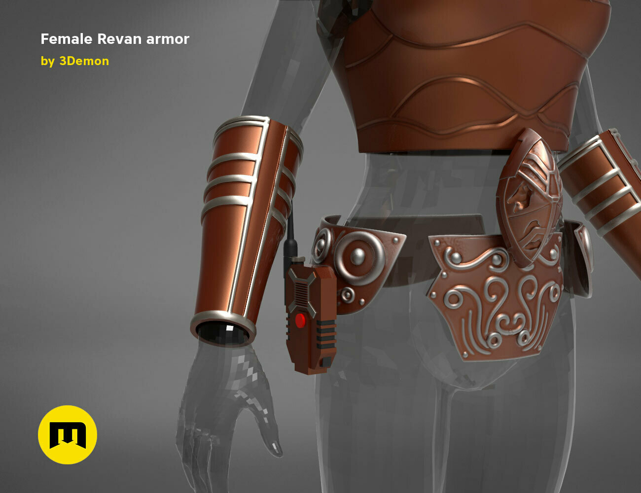 3D file Revan Female Armor ♀️ ・3D printer model to download・Cults