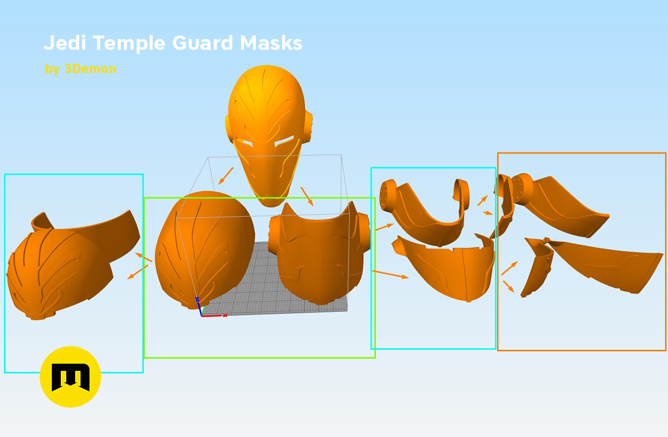 🕍 4 Jedi Temple Guard Masks・ OBJ File for ・Cults