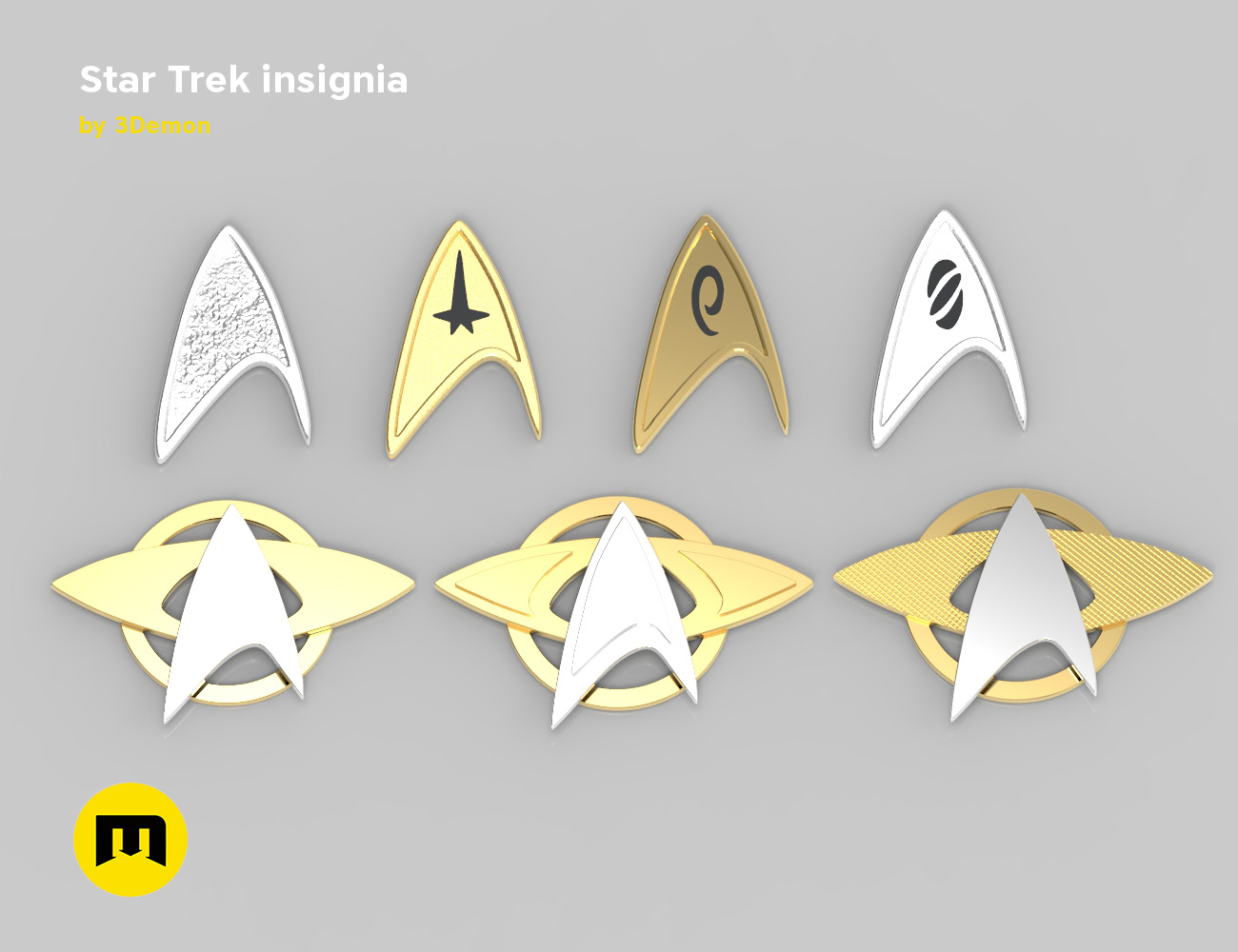 ⭐ Star Trek Insignia - 3D Print Model・ STL File for ・Cults