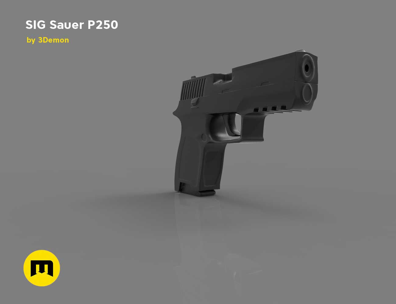 🔫 SIG Sauer P250 pistol Low-poly・ STL File for ・Cults