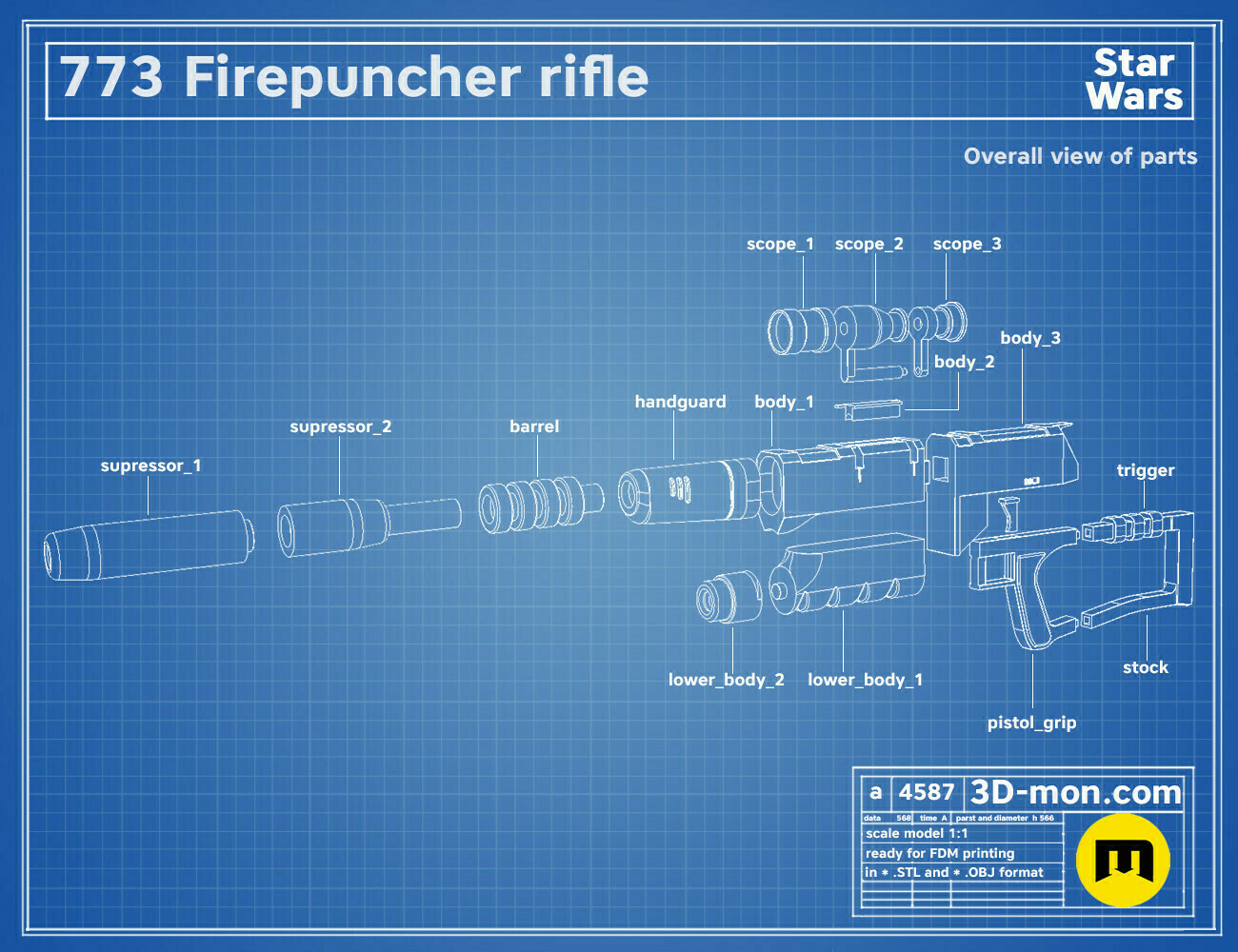 ⭐ 773 Firepuncher rifle・ 3D File for ・Cults