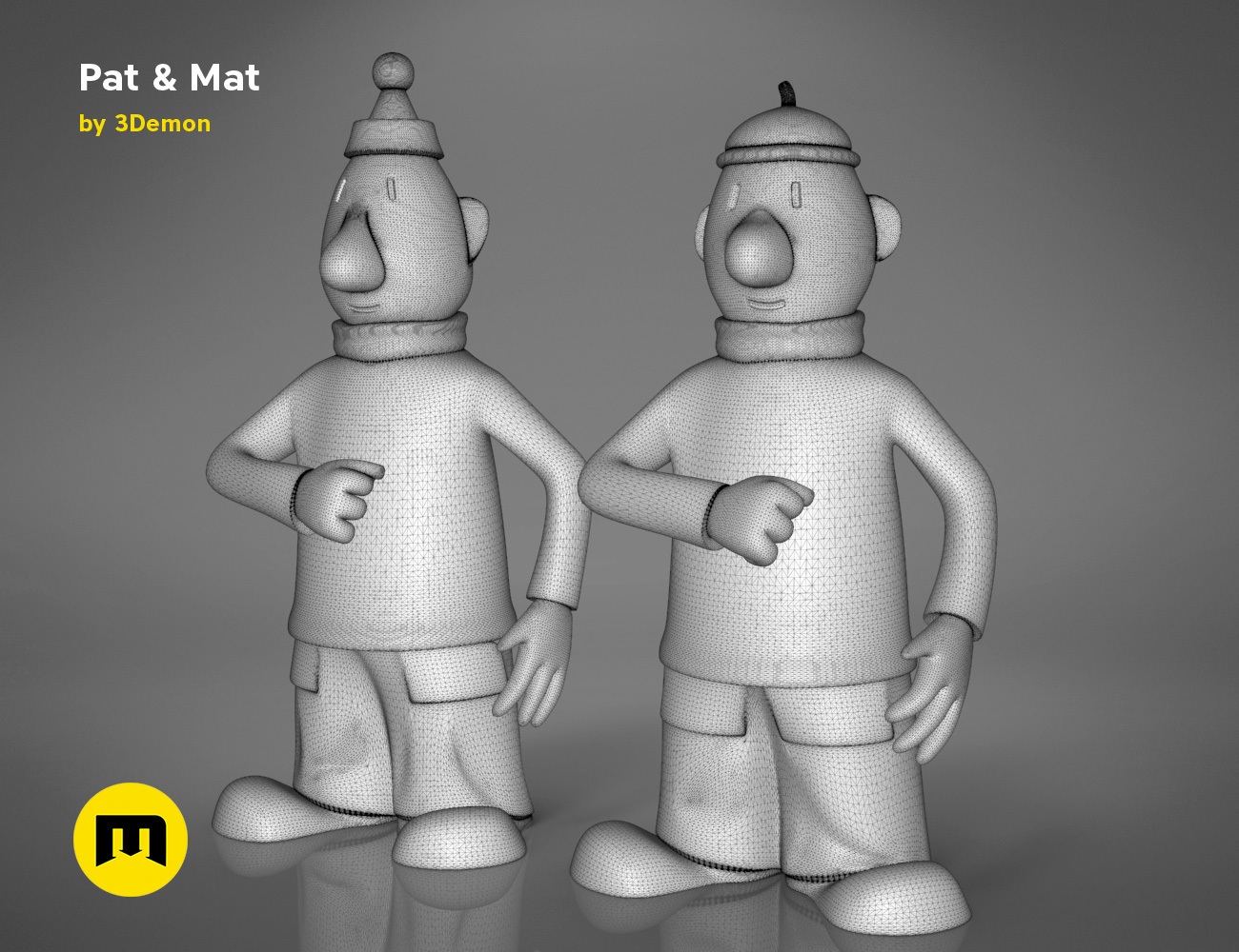 STL file Pat and Man figures 👨 (OBJ)・3D printer design to download・Cults