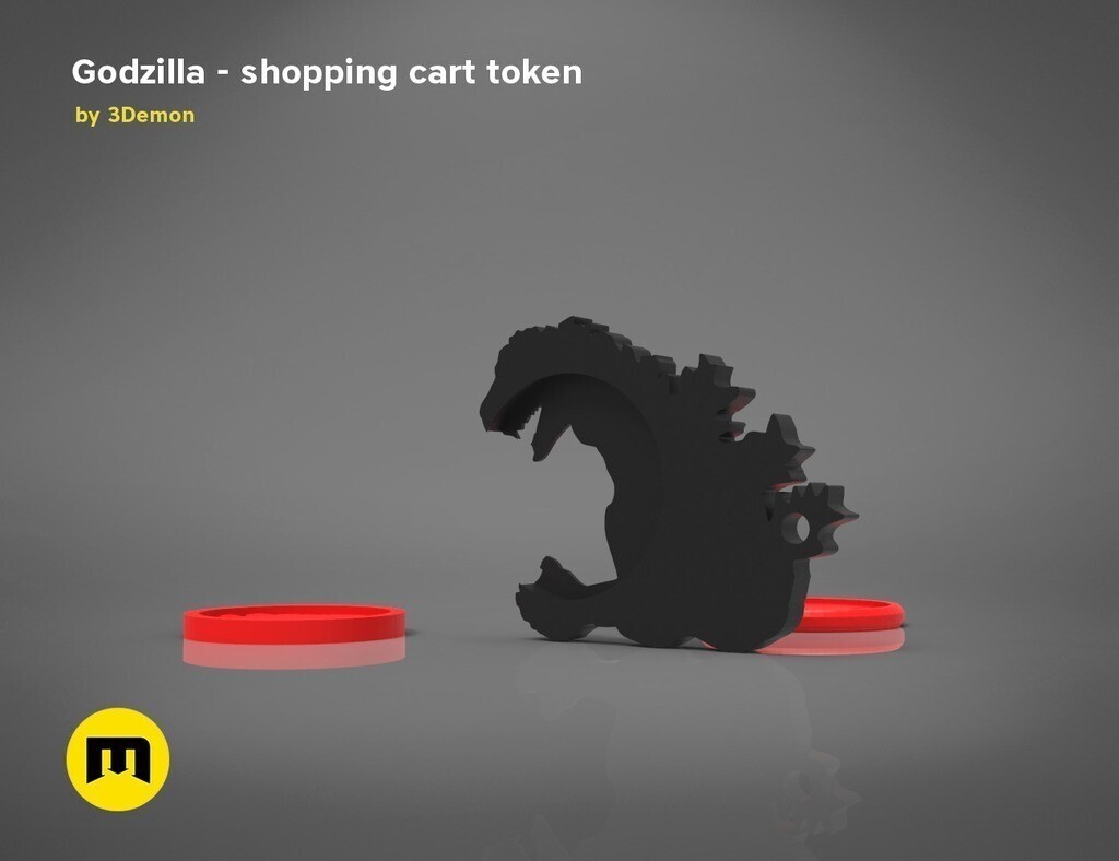 Free STL file Godzilla – shopping cart token 🛒 ・3D printable model to ...