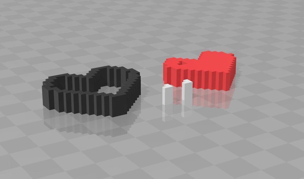 ️‍🔥 Minecraft heart_Low poly Valentine model・Free STL File for ・Cults