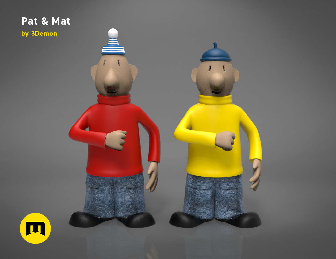 STL file Pat and Man figures 👨 (OBJ)・3D printer design to download・Cults