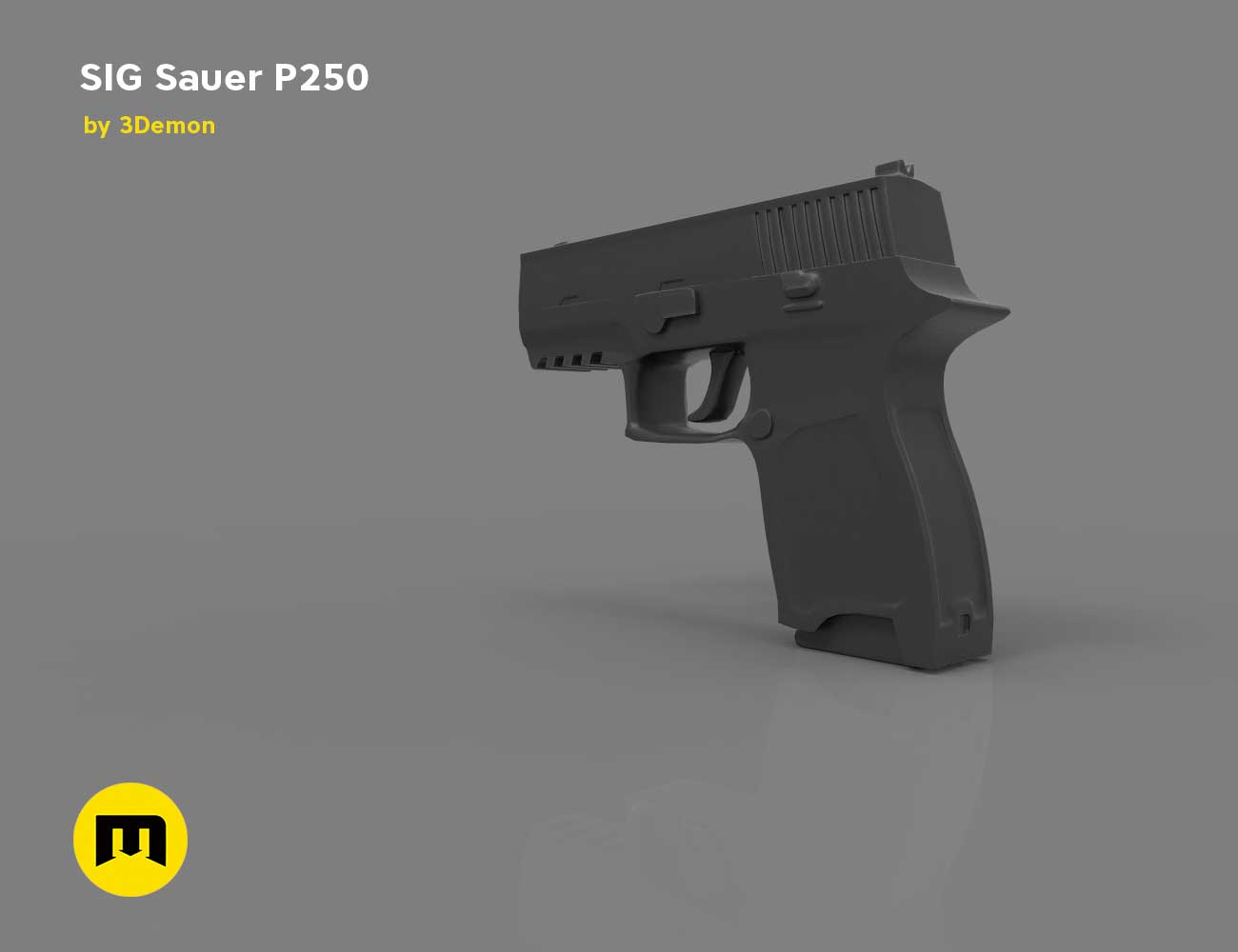 🔫 SIG Sauer P250 pistol Low-poly・ STL File for ・Cults