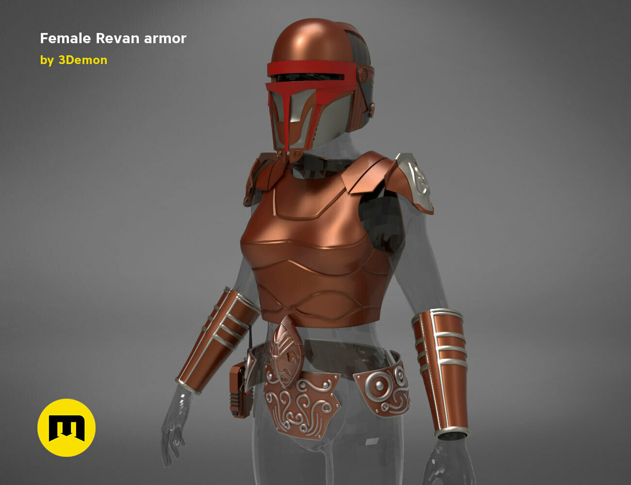 3D file Revan Female Armor ♀️ ・3D printer model to download・Cults