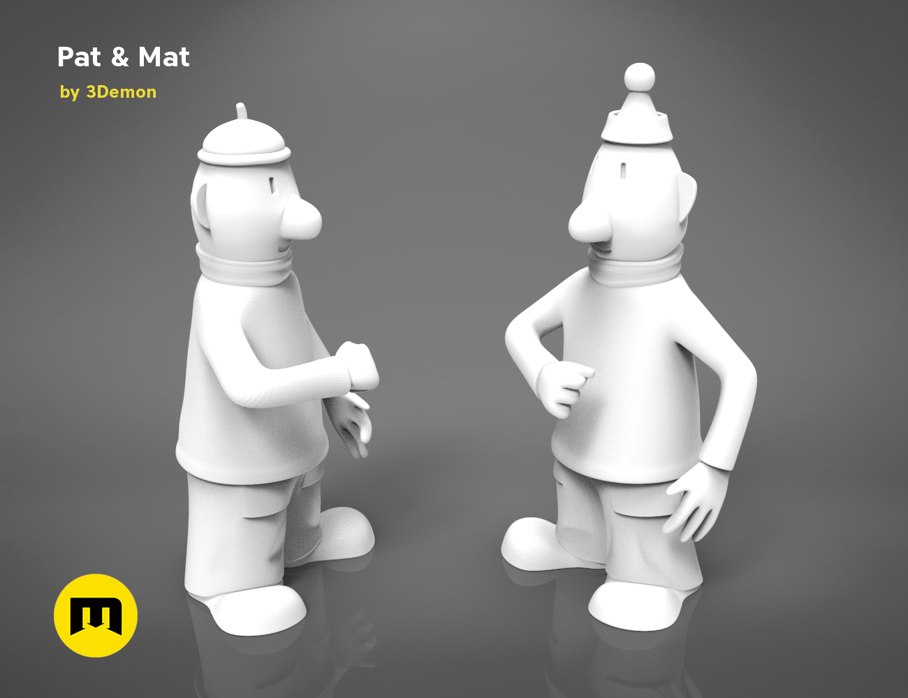 📽️ Pat & Mat Figures・ STL File for ・Cults