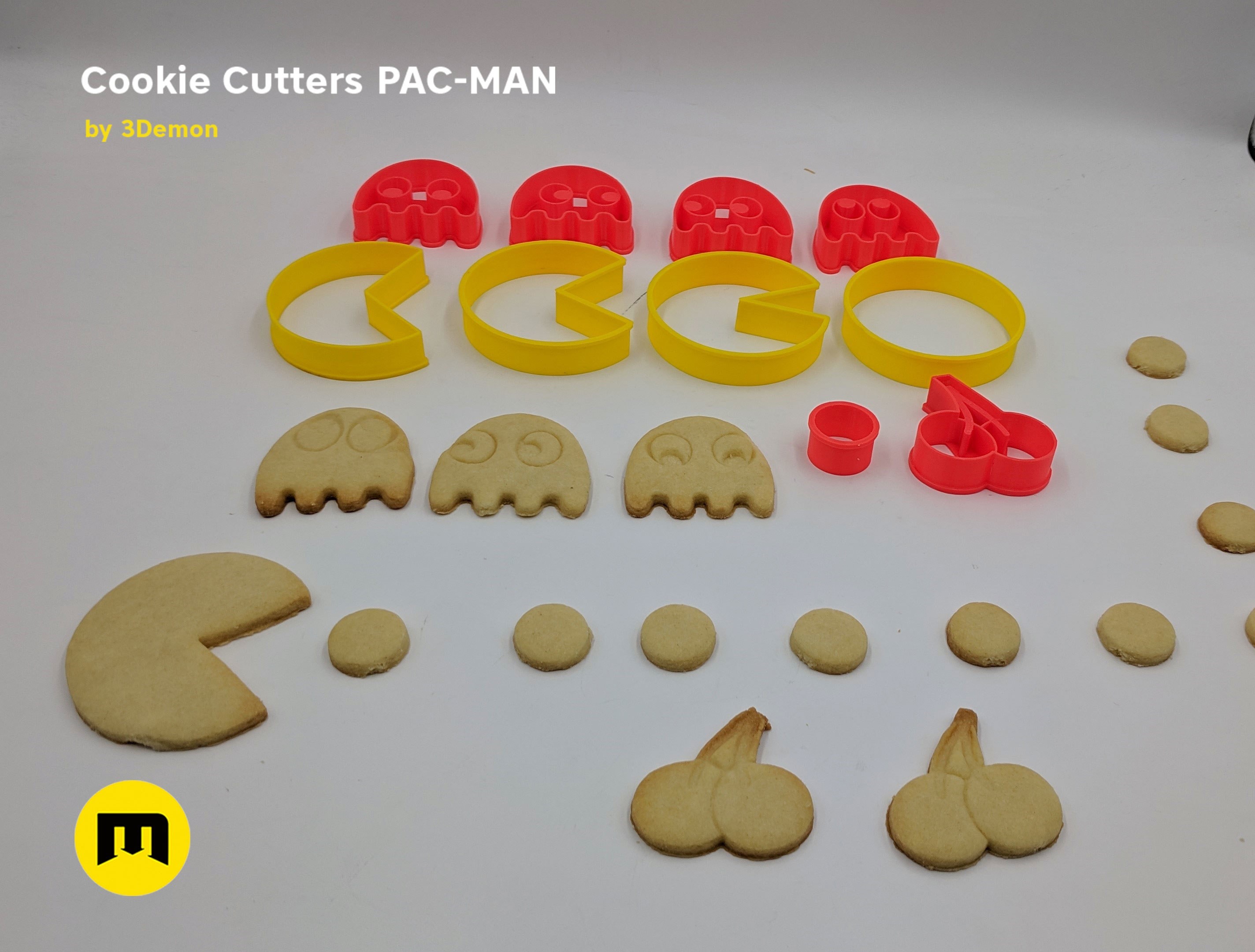 🍪 PAC-MAN cookie cutters set・ 3D File for ・Cults
