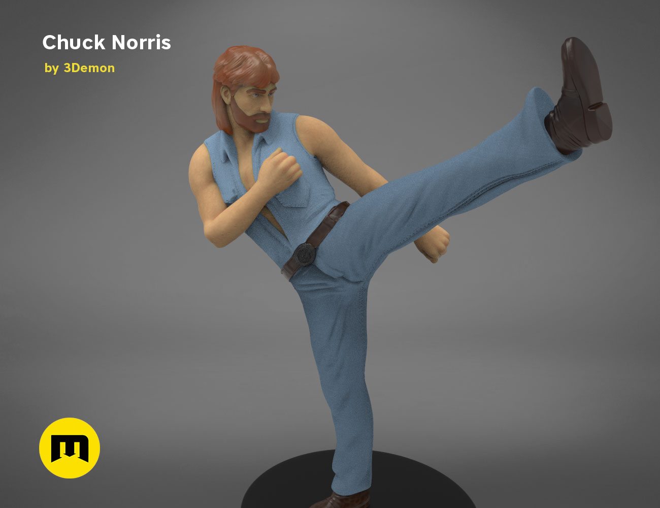 🎬 Chuck Norris – Figure・ STL File for ・Cults