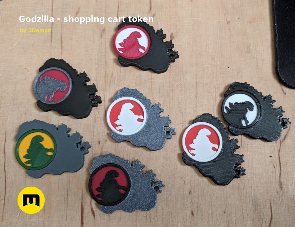 Free STL file Godzilla – shopping cart token 🛒 ・3D printable model to ...
