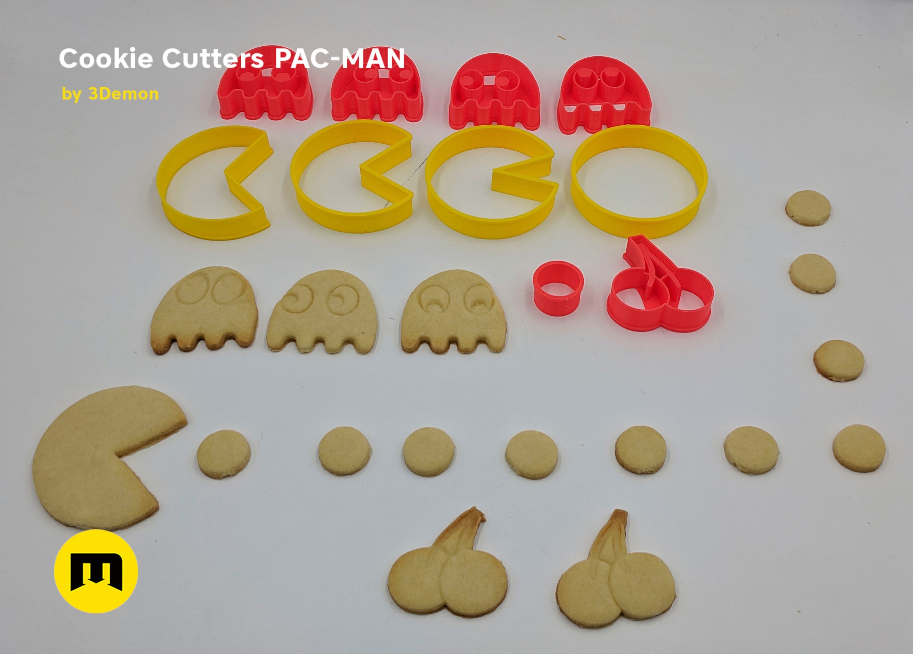🍪 PAC-MAN cookie cutters set・ 3D File for ・Cults