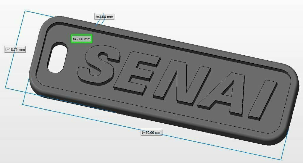 Archivo STL gratis Chaveiro SENAI 60x4mm 🔑 (3MF)・Plan de la impresora ...