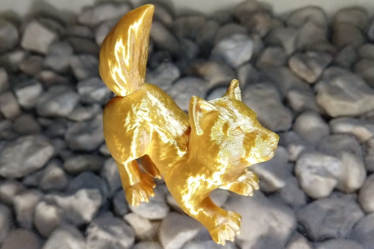 3D printer Wolfie: supports free wolf cub sculpt • made with Minibot・Cults