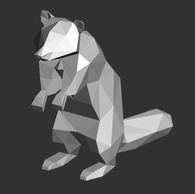 🦝 Raccoon LowPoly・ STL File for ・Cults