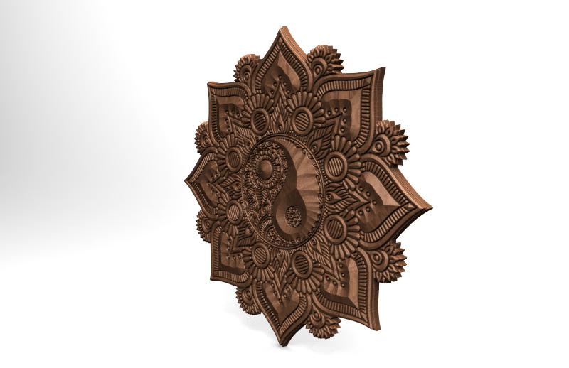 STL file Yin Yang Mandala CNC ☯️・3D printer design to download・Cults