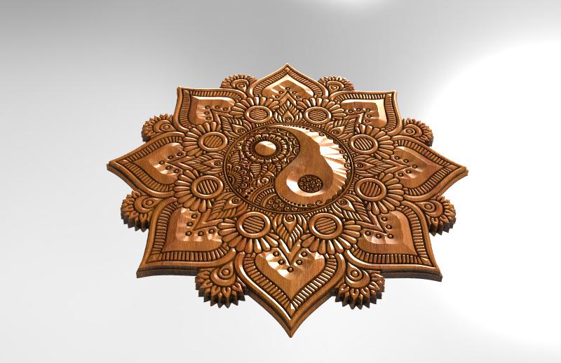 STL file Yin Yang Mandala CNC ☯️ ・3D printer design to download・Cults