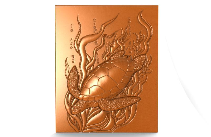 STL file Turtle bas-relief CNC 🐢 ・3D print design to download・Cults