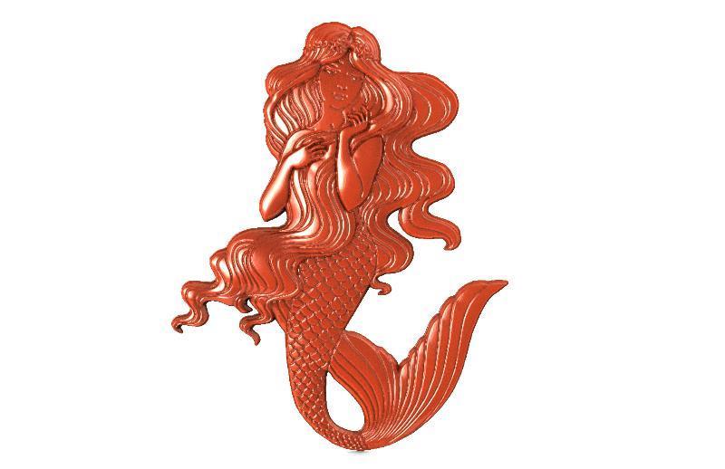 🧜‍♀️ Mermaid bas-relief・ STL File for ・Cults