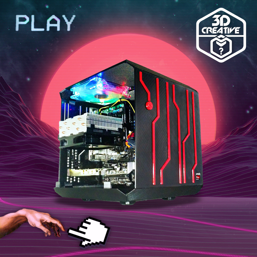 Free STL file Square PC Case Tron Vaporwave 🟪 ・3D printable model to ...