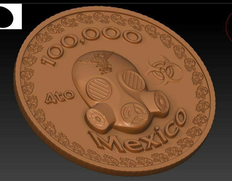 Free STL file Covid coin mexico 4th place World Wide in deaths F ...