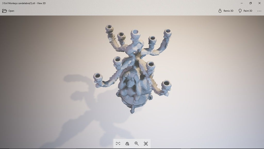 🐒 3 Evil Monkeys Candelabra・Free STL File for ・Cults