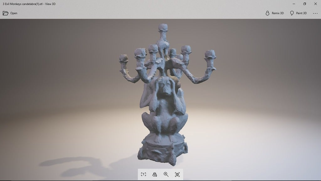 🐒 3 Evil Monkeys Candelabra・Free STL File for ・Cults
