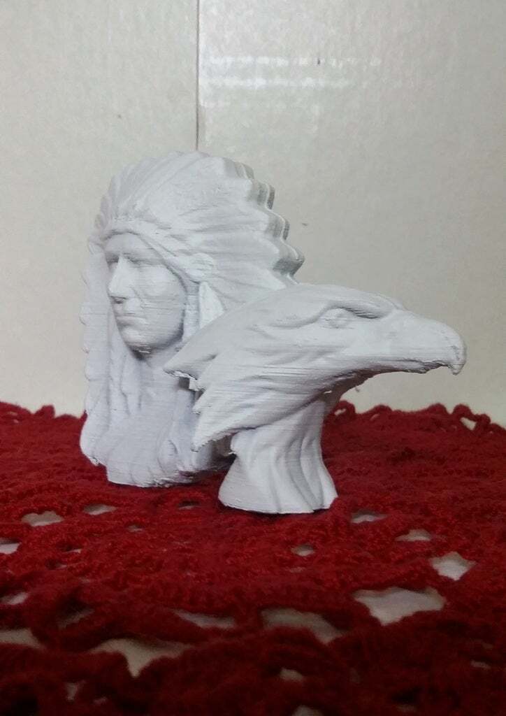 🦅 Indian Chief with Eagle・Free STL File for ・Cults