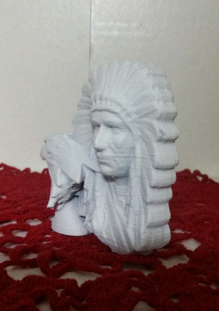 🦅 Indian Chief with Eagle・Free STL File for ・Cults