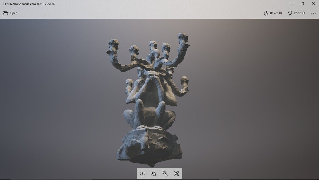 🐒 3 Evil Monkeys Candelabra・Free STL File for ・Cults