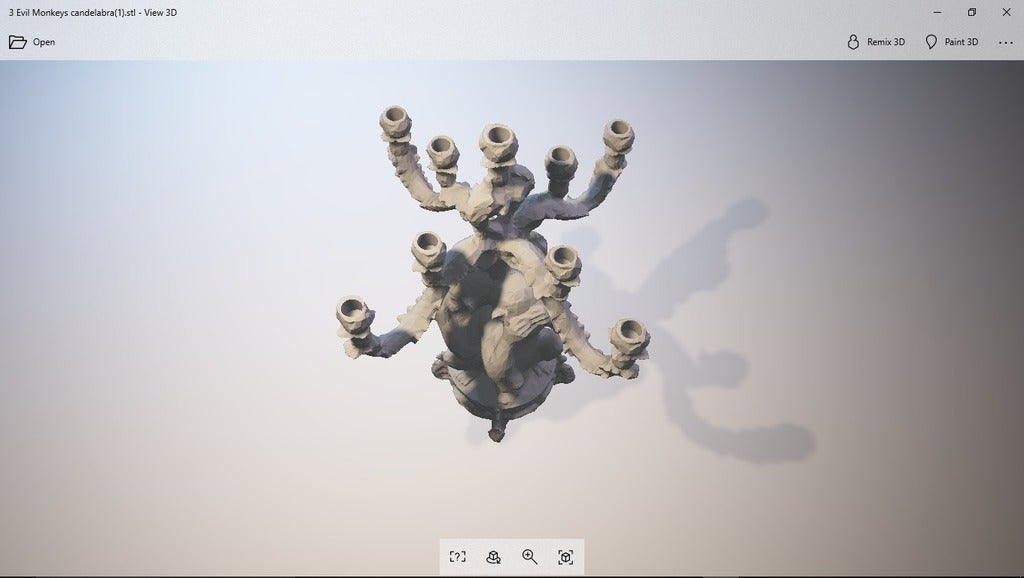 🐒 3 Evil Monkeys Candelabra・Free STL File for ・Cults