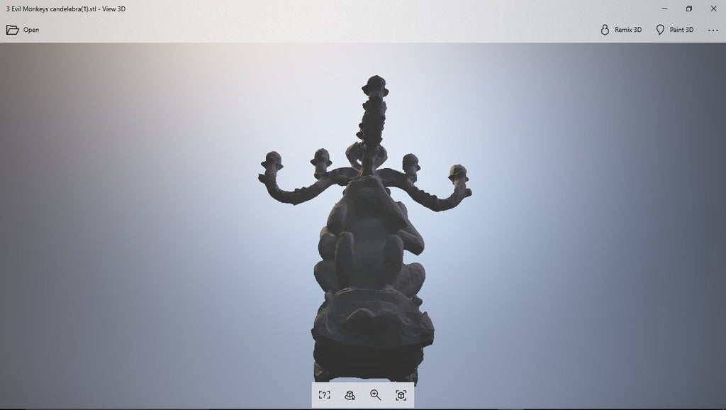 🐒 3 Evil Monkeys Candelabra・Free STL File for ・Cults