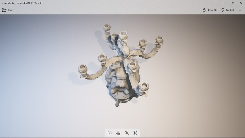 🐒 3 Evil Monkeys Candelabra・Free STL File for ・Cults